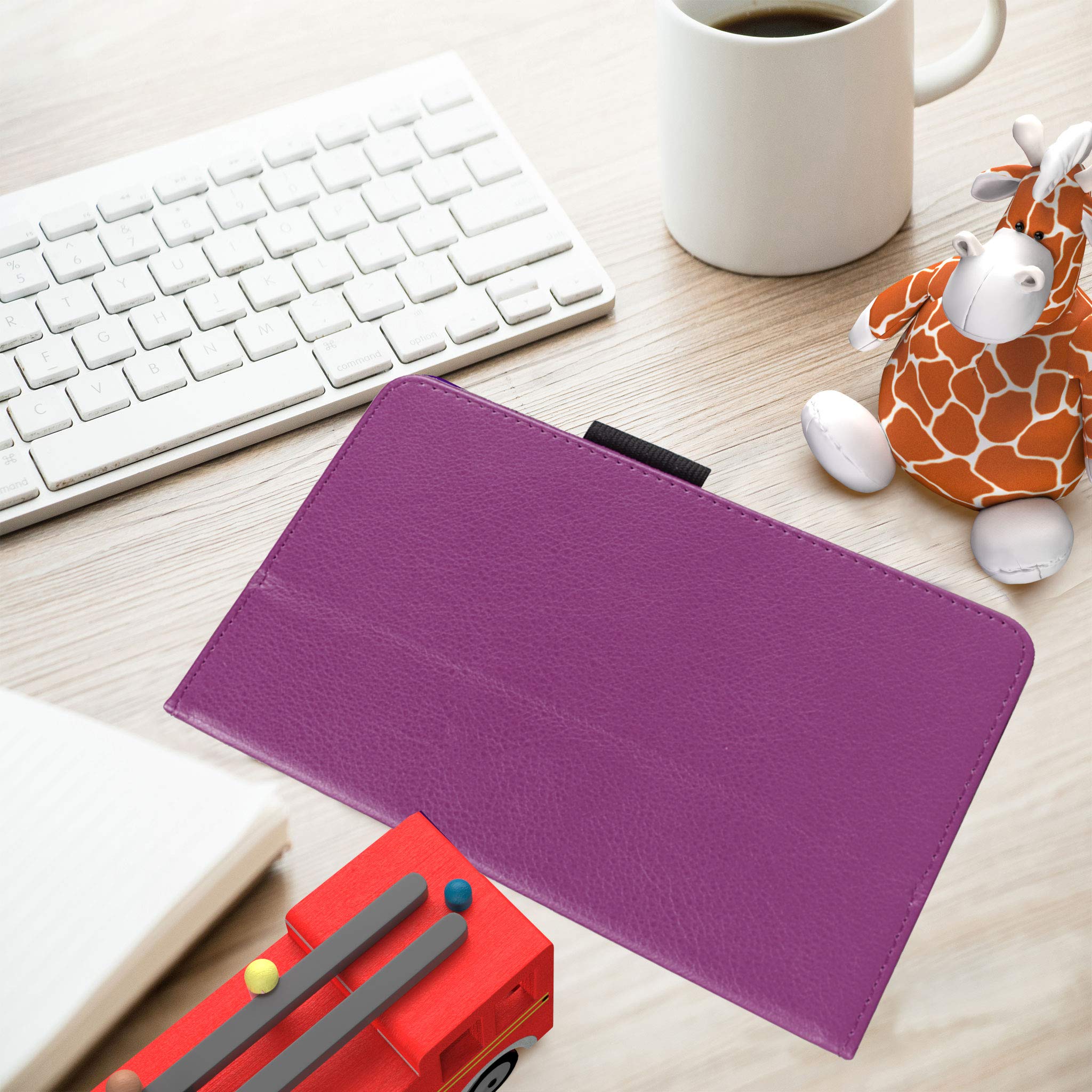 EpicGadget Case for Amazon Fire HD 10 and Fire HD 10 Plus (11th Generation, 2021 Released) - Slim Lightweight Folding Folio Stand Cover PU Leather Case + 1 Screen Protector and 1 Stylus (Purple)