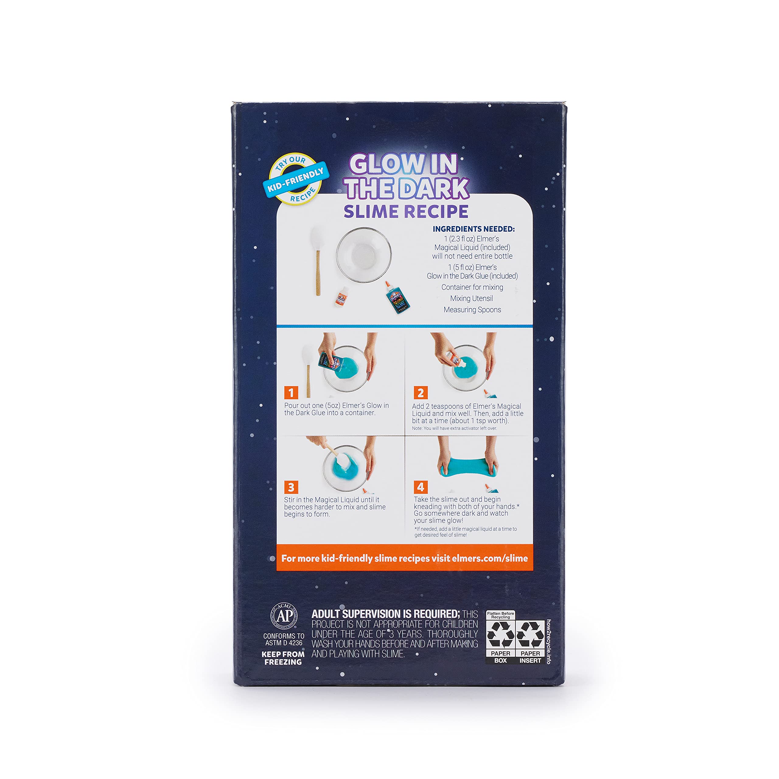 Elmer’s Glue Slime Kit, Dinosaur Night, Makes Color Changing and Glow in the Dark Slime, Includes Liquid Glue and Slime Activator, 4 Count