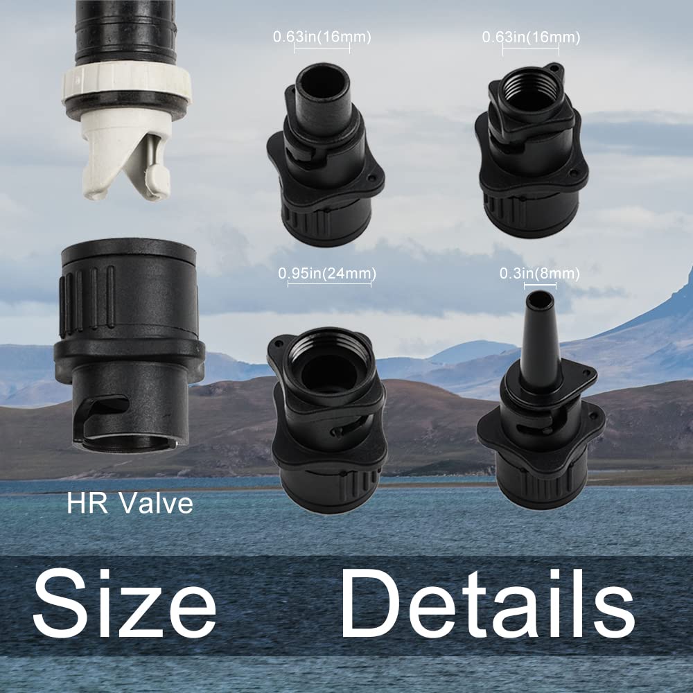 HEYTUR Inflatable Boat SUP Pump Adaptor Standard Schrader Conventional Air Pump Air Valve Adapter Spoke Plate Attachment (Black+Multi)