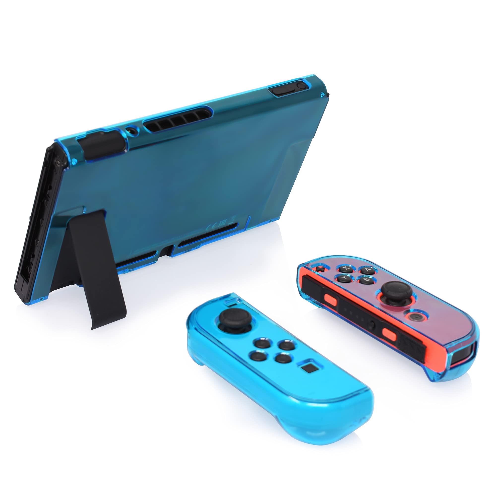 Dockable Case for Nintendo Switch [Updated], FYOUNG Nintendo Switch Hard Case and and Screen Protector Joy-Con Controller (clear blue)