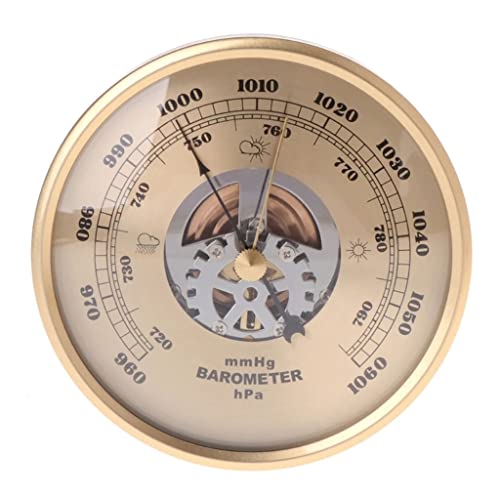LNYHLXS 108mm Wall Mounted Barometer Perspective Round Dial Air Weather Station mmHg/hPa