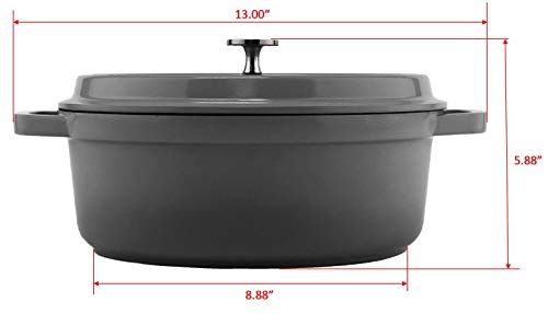 G.E.T. CA-009-Y/BK Heiss Energy-Efficient Cast Aluminum Dutch Oven, 3.5 Quart, Oval, Yellow
