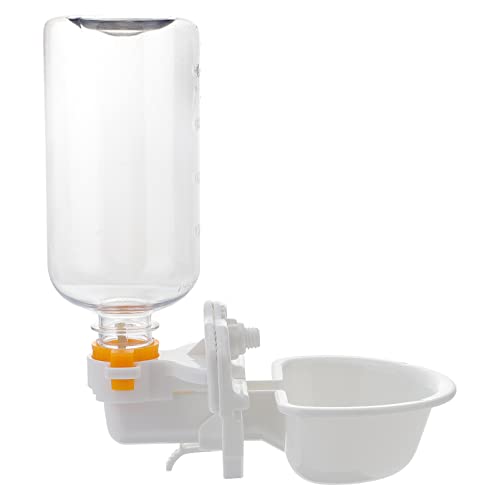 Small Hanging Bowls White Dispenser Bowl Feeder- Supplies Tool for Bird Dog Food Water- Bottle Feeder Pet Automatic and Cage Kitten Tool, Drinking Cup Pigeon Plastic Bowl- Crate