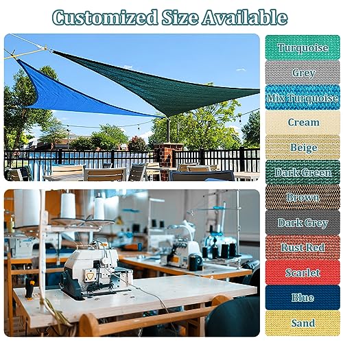 Shade&Beyond Sun Shade Sail Rectangle Canopy 8' x 12' Sail Shade Light Grey Sun Shades for Patios