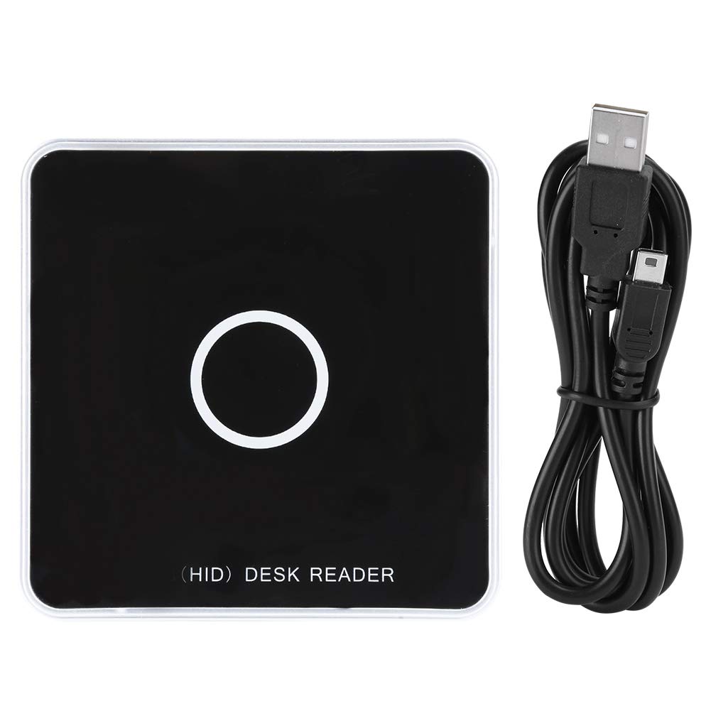 Desktop Reader UHF RFID, Fast Response Speed Sensitive Reading Distance Up to 50Cm, Circular LED Indicator, Built in Buzzer, 2Dbi Circular Polarization Antenna 12.5Dbm to 26Dbm