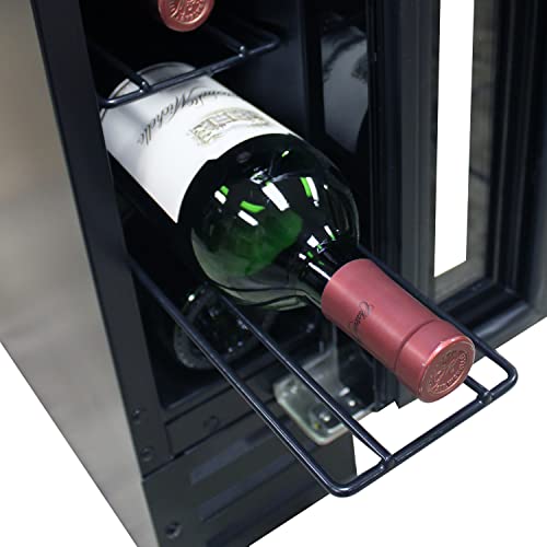 Vinotemp EL-7TS-BLACK 7 Bottle Cooler Refrigerator Freestanding Wine Cellar or Built-in Installation with Automatic Defrost, LED Display and Front Venting, Black