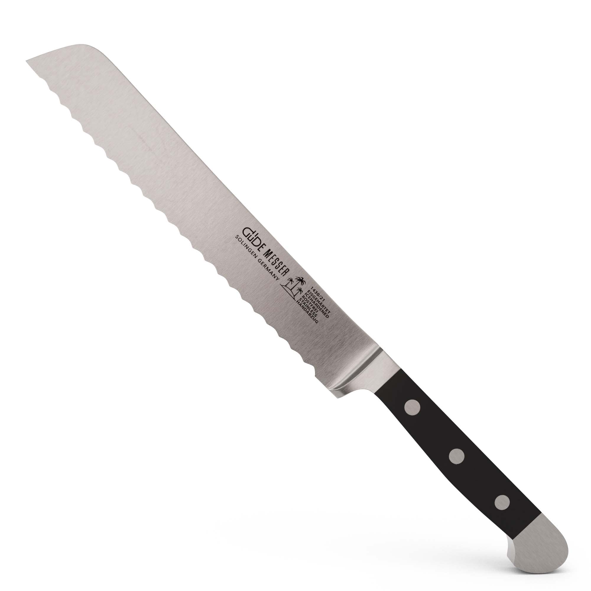 Güde Alpha Series Hand Forged/Serrated Bread Knife, 8-in - Ice Hardened Steel - Made in Solingen, Germany Since 1910