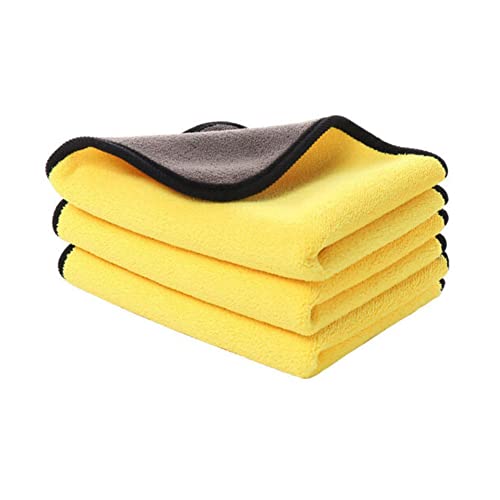 Mitonow 3pcs Microfiber Cleaning Cloth,Big Size Microfiber Towel,Dual-Sided,for Household Cleaning,Car Washing and Drying