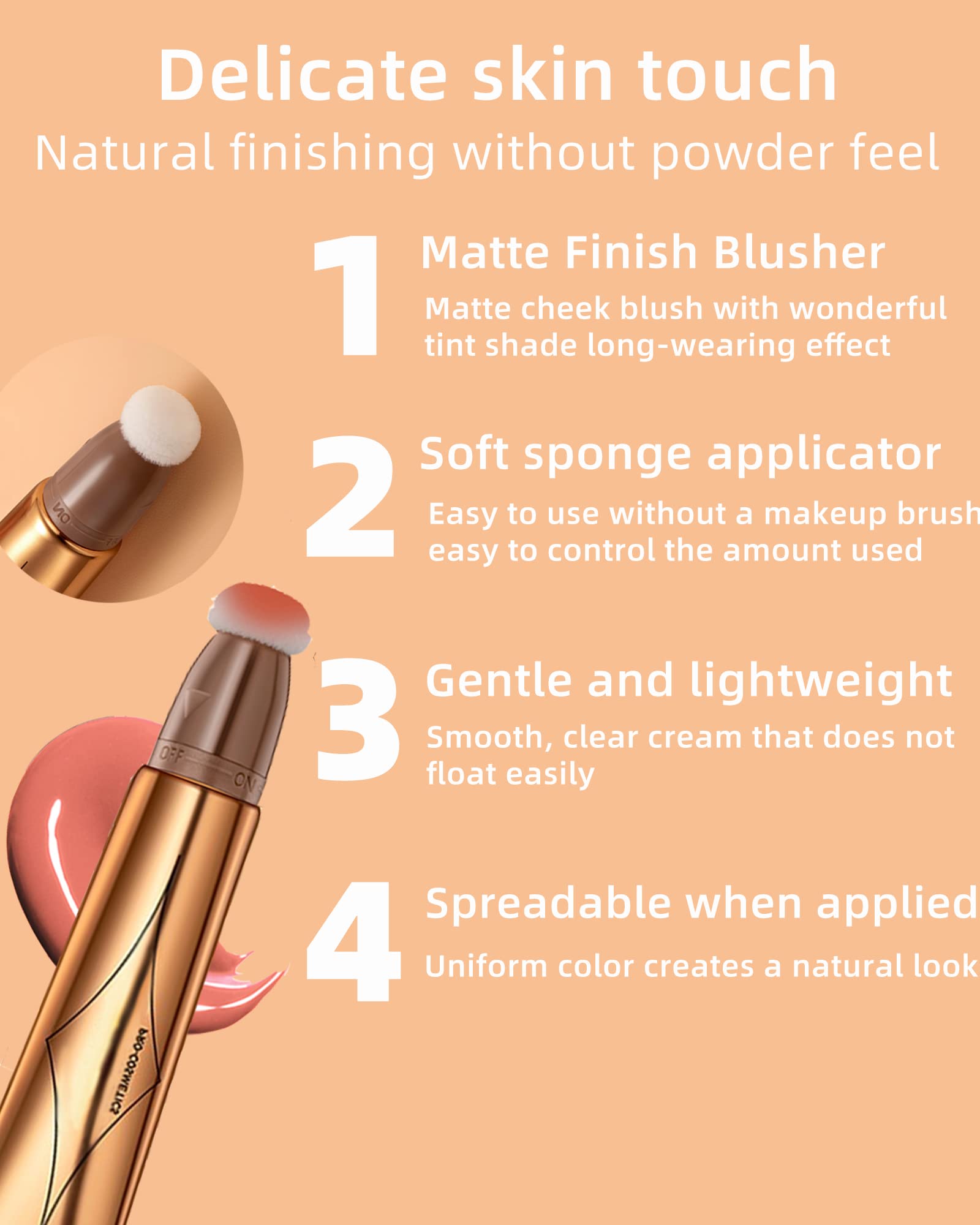 Liquid Bronzer Contour Beauty Wand, Face Concealer Pen with Soft Cushion Applicator, Smooth Cream Matte Finish Liquid Contour Stick, Blendable Long Lasting Waterproof Body Face Contouring Makeup-01