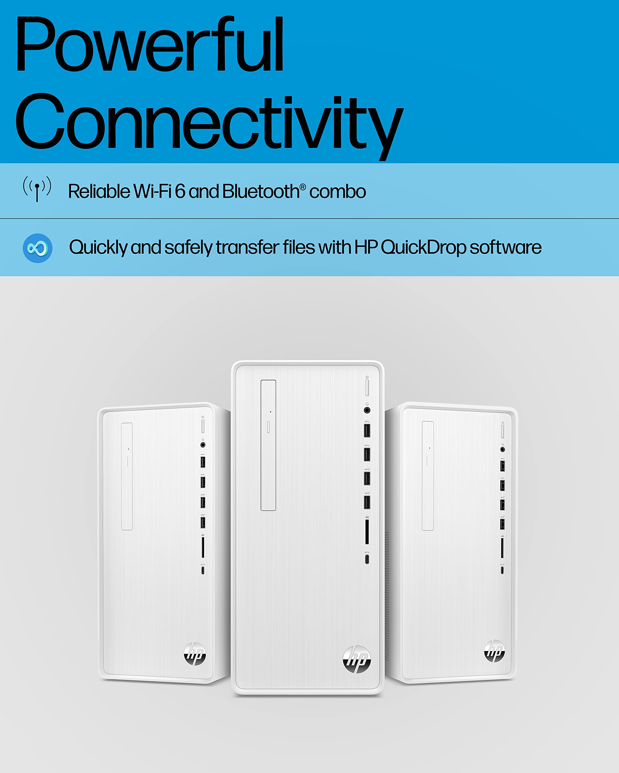 HP Pavilion TP01-3016 Home & Business Desktop, 12th Gen Intel® Core i5-12400, 12 GB DDR4 RAM, 512 GB SSD,Wi-Fi 6 + and Bluetooth® 5.2, Compact Tower Design, No Optical Drive, Windows 11 Professional