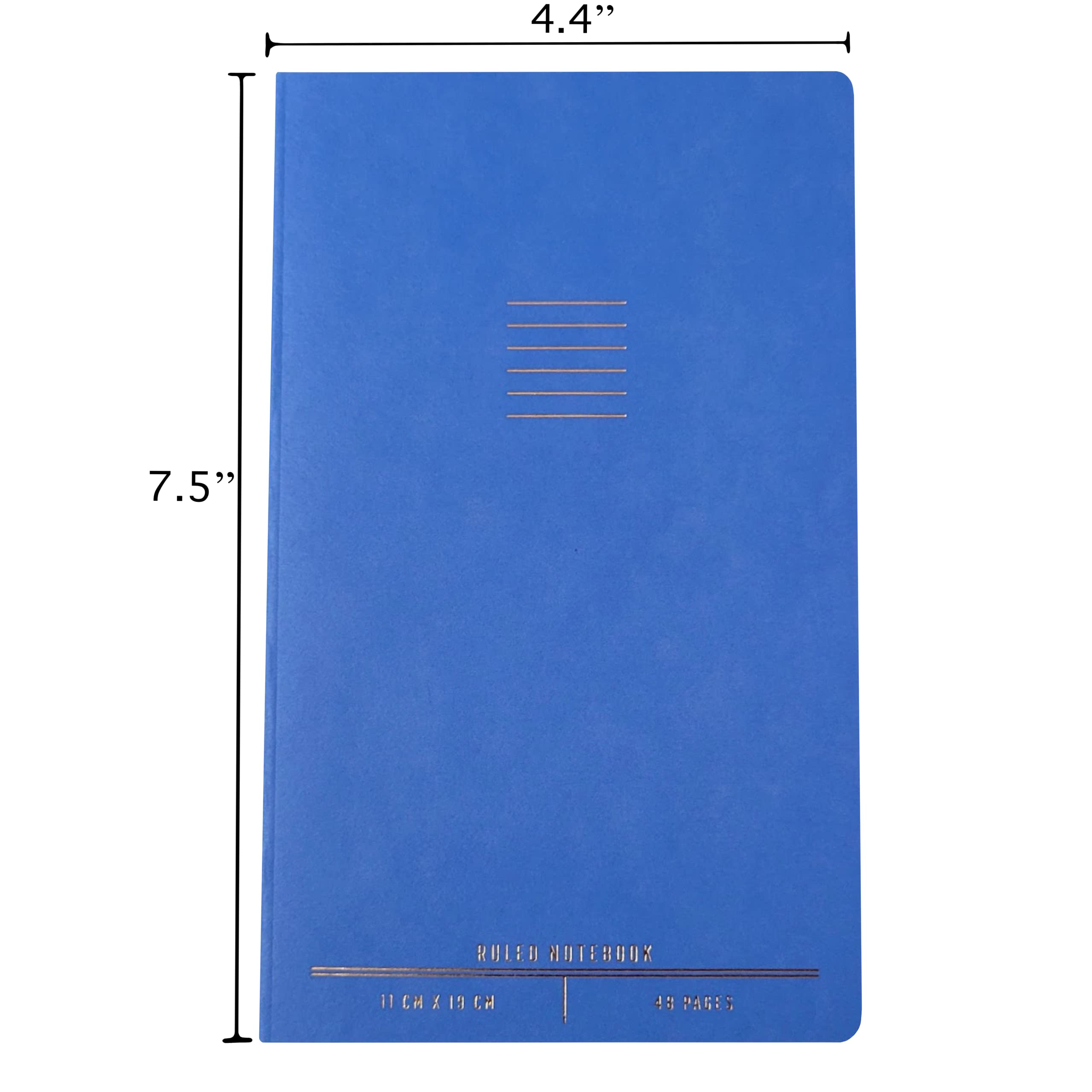 Designworks Ink 4.4" x 7.5" Flex Cover Notebook Journal with 48 Lined Pages, Cornflower Blue Notebook with Gold Foil Accents - Perfect for Office Work, Writing, and Journaling