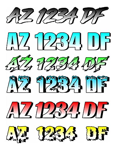 VulgrCo 2 Pack Pair Boat Registration Numbers Custom Personalized State Watercraft Vinyl Decal Sticker Tag Reg Number Lettering Premium Gradient Print