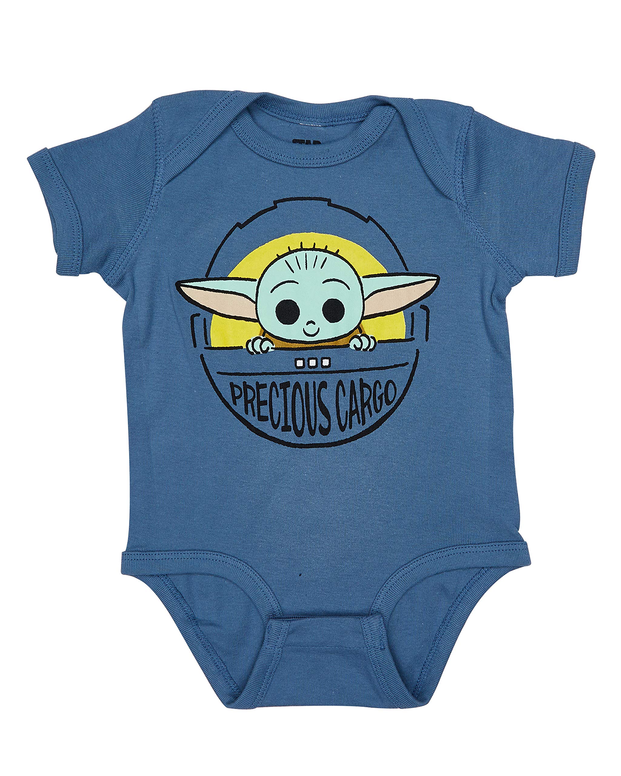 Disney Boys' Star Wars Baby Yoda Creeper Onesies Bodysuits 3 Pack, 3pk Grey-blue-black, 0-3 Months