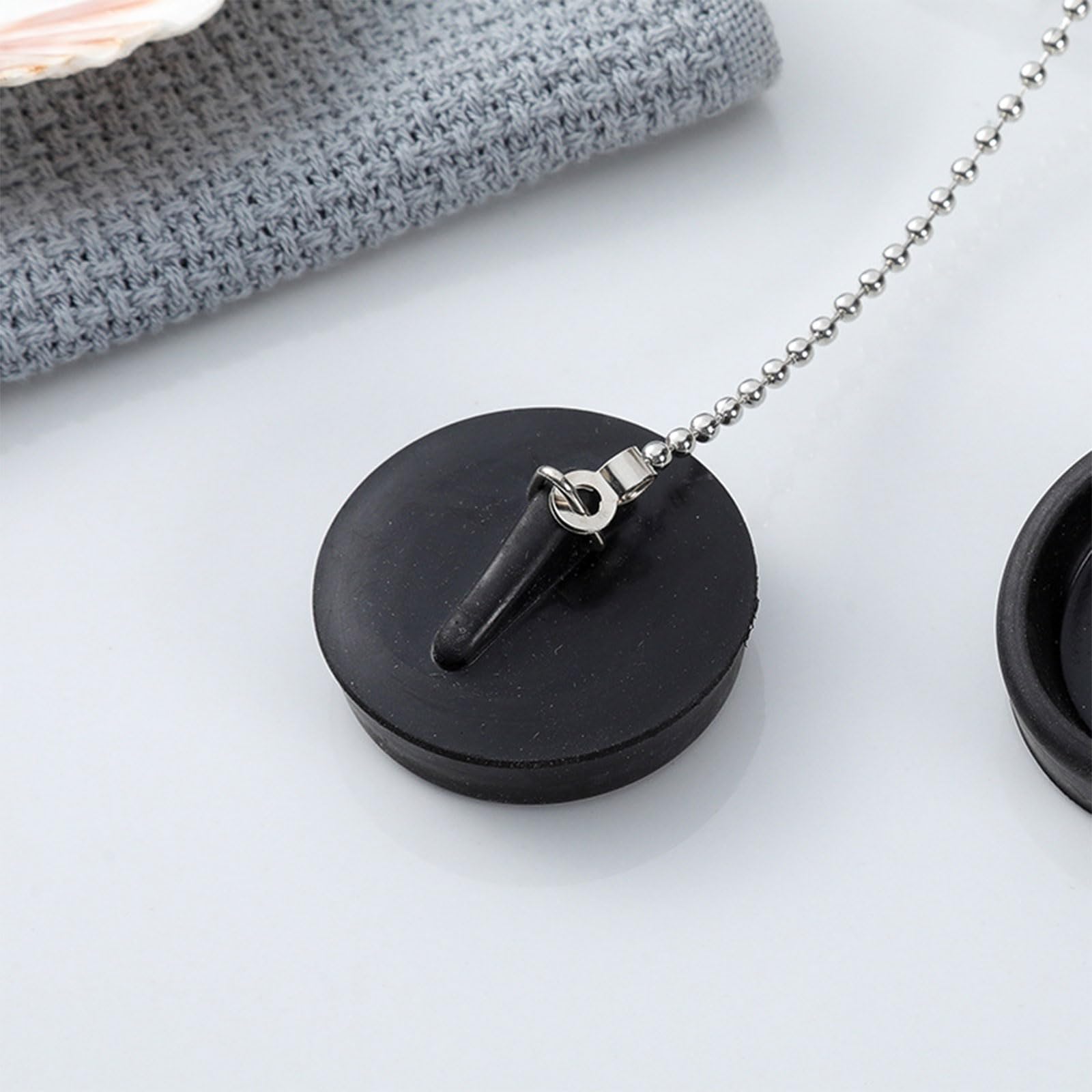 MEELYHOME 40mm Rubber Bath Plug with Chain Convenient Rubber Stopper for Kitchen and Bathroom Sink