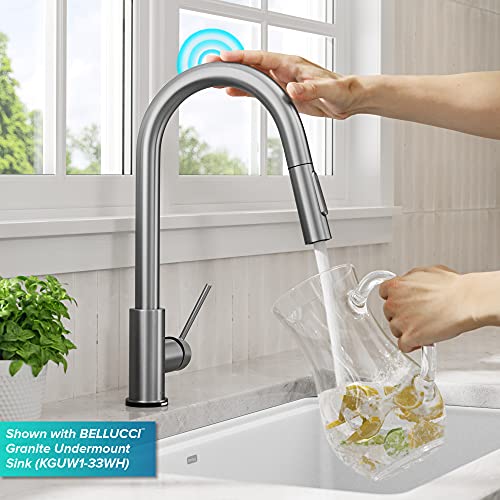 Kraus KTF-3104SFS Oletto Contemporary Single-Handle Touch Kitchen Sink Faucet with Pull Down Sprayer, 16 5/8 Inch, Spot Free Stain
