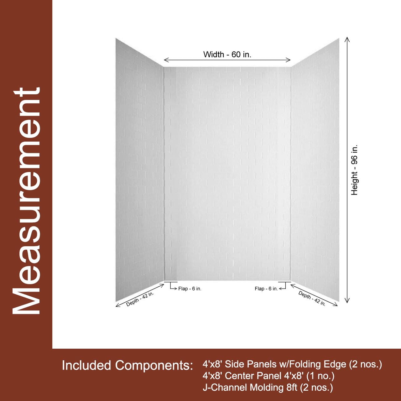 From Plain To Beautiful In Hours 133-WT-SUB-KIT Subway Tub and Shower Wall Panels Surround, Gloss White, 96 Square Feet