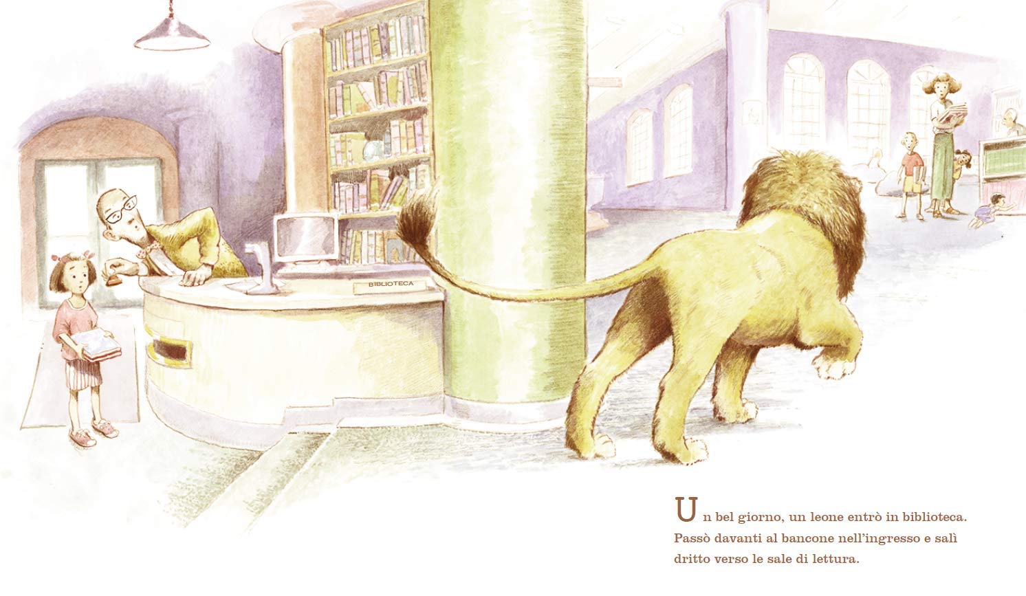 Un leone in biblioteca