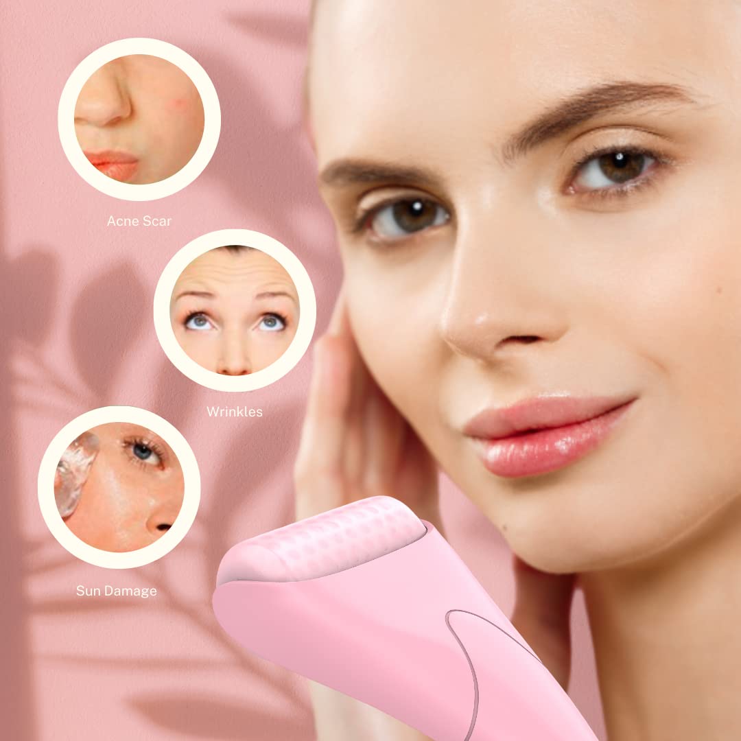 Ice Roller For Face | Ice Roller, Face Roller, Ice Face Roller | Face Ice Roller, Face Roller Skin Care | Facial Roller, Ice Roller For Face & Eye Puffiness Relief | Facial Ice Eye Roller (Pink)