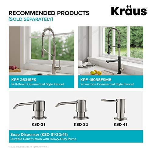 Kraus KWU110-32 Kore inch Undermount 16 Gauge Single Bowl Stainless Steel Kitchen Integrated Ledge and Accessories (Pack of 5), 32 Inch, 32"-Workstation Sink
