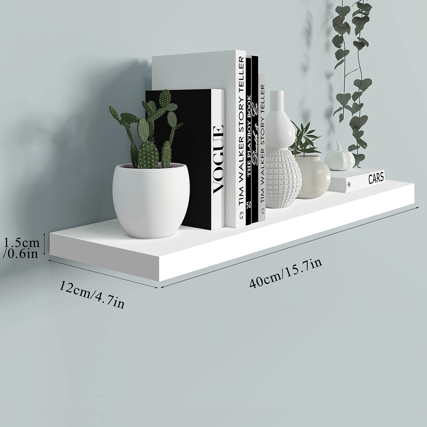 UTOKON 3PCS Wood Wall Floating Shelf,Fashion Storage Organizer Shelves for Home Living Room Bedroom Study Decoration.