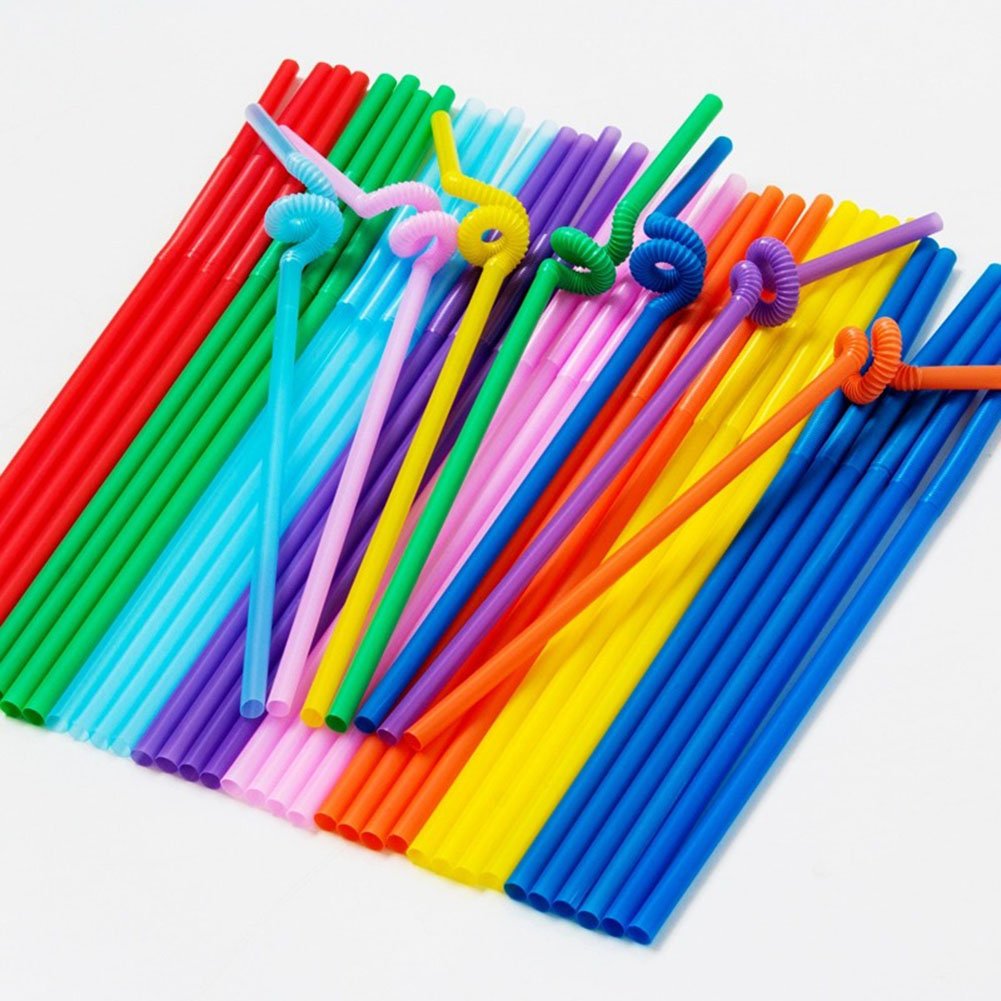Herdro 100 Pack Clear Drink Pouches Bags with Straws - Reclosable Zipper Stand-up Plastic Pouches Bags Drinking Bags - 9.1" x 5.2"/17 Oz