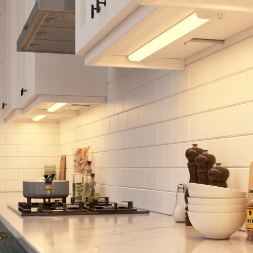 GETINLIGHT Dimmable Hardwired Only Under Cabinet LED Lights, 24-inch, Soft White(3000K), Matte White Finished, ETL Listed, IN-0201-13-WH