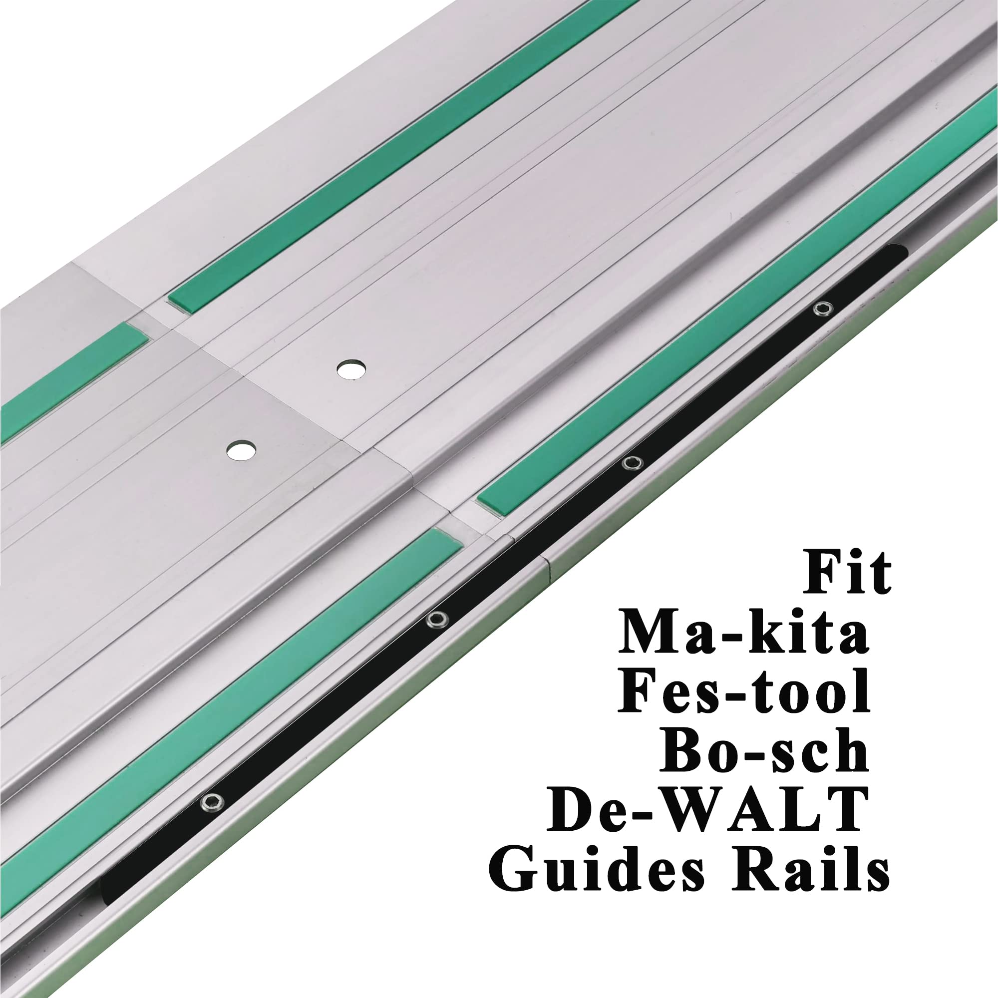 Guide Rail Connector Set P-20177 for Makita Track Saw Long Cuts, Also Compatible with Festool, Fit for DeWalt in Integrated Guide Rail T-Slots for Secure Cutting, 4 PCS, Black