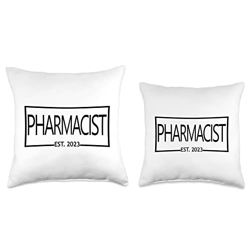 Pharmacist & Pharmacy Graduation Gifts Pharmacist Est. 2023 Pharmacy Graduation Throw Pillow, 18x18, Multicolor