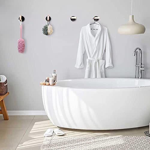 NINETREX Black and Gold Towel Hooks,Stainless Steel Bath Robe Hook for Bath Living Room Hotel Style Heavy Duty Wall Hooks ,Two Ways to Install, Wall Mounted 4 Pack