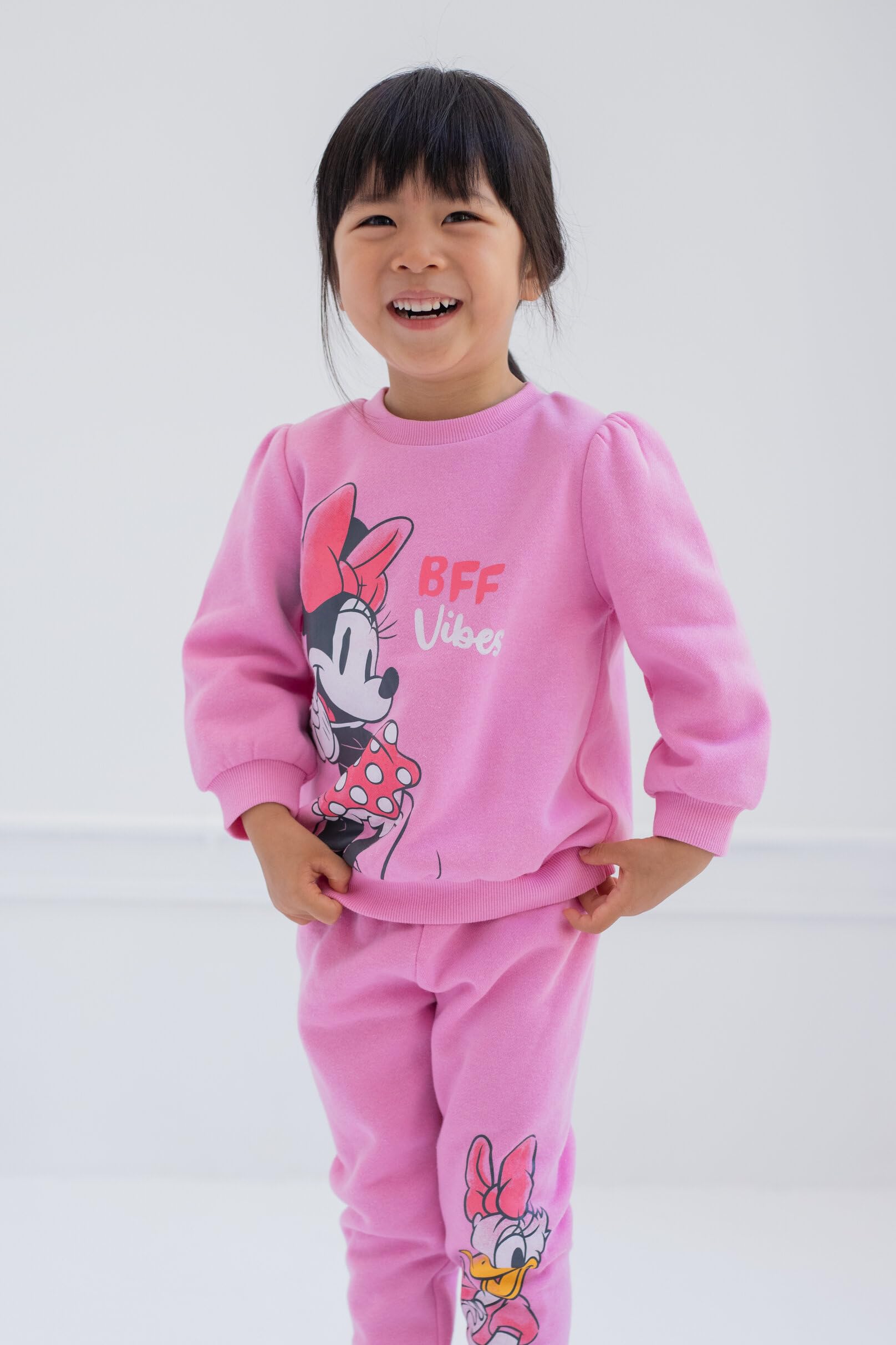 Disney Daisy Duck Minnie Mouse Toddler Girls Fleece Sweatshirt and Pants Set Pink 3T