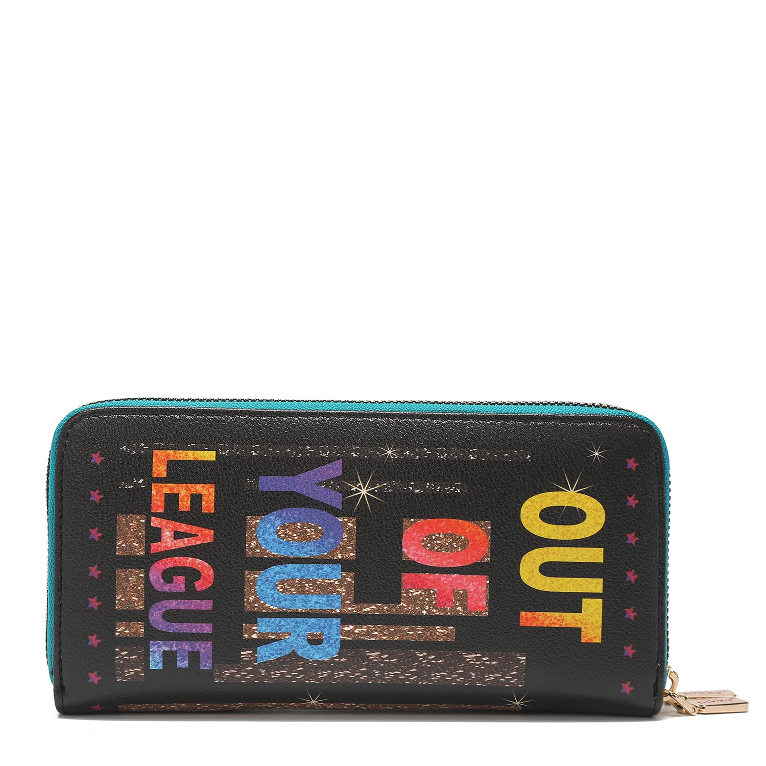 DESTINY BY NICOLE LEE Double Zipper Wallet RFID Blocking Eco Leather Clutch Fashion Print for Women