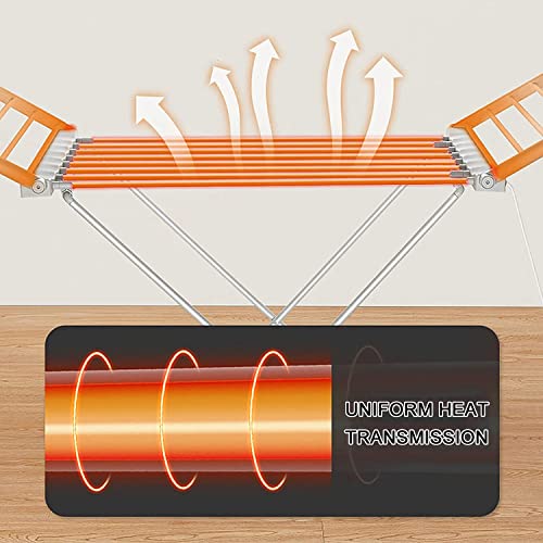 PHASFBJ Multifunctional Foldable 45-55℃ Constant Temperature Electric Heated Drier Clothes Airer Hanger Shoes Drying Rack with Waterproof Power Switch for Laundry Room, School