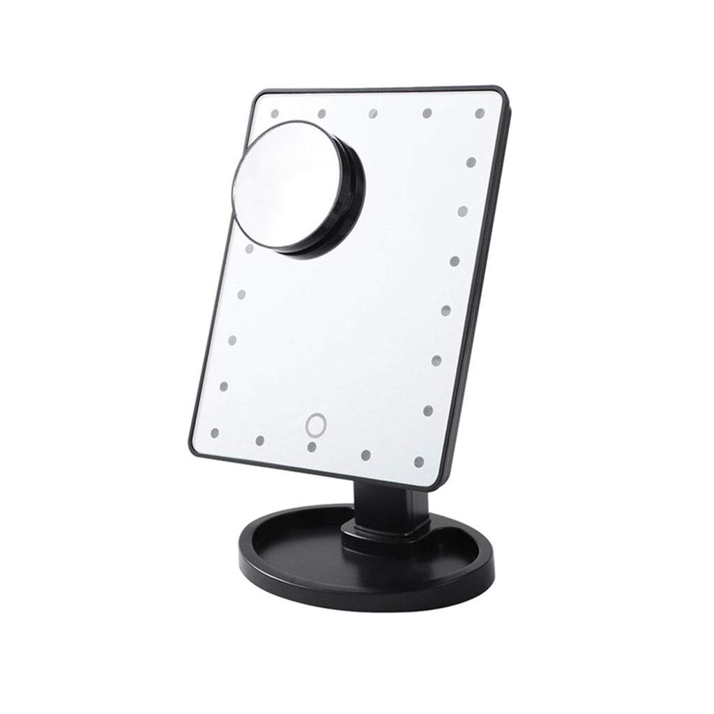 LIUZH LED Touch Screen 22 Light Makeup Desktop Make up 10X Magnifying Beauty Vanity Lighting Detachable/Storage Base (Color : D)