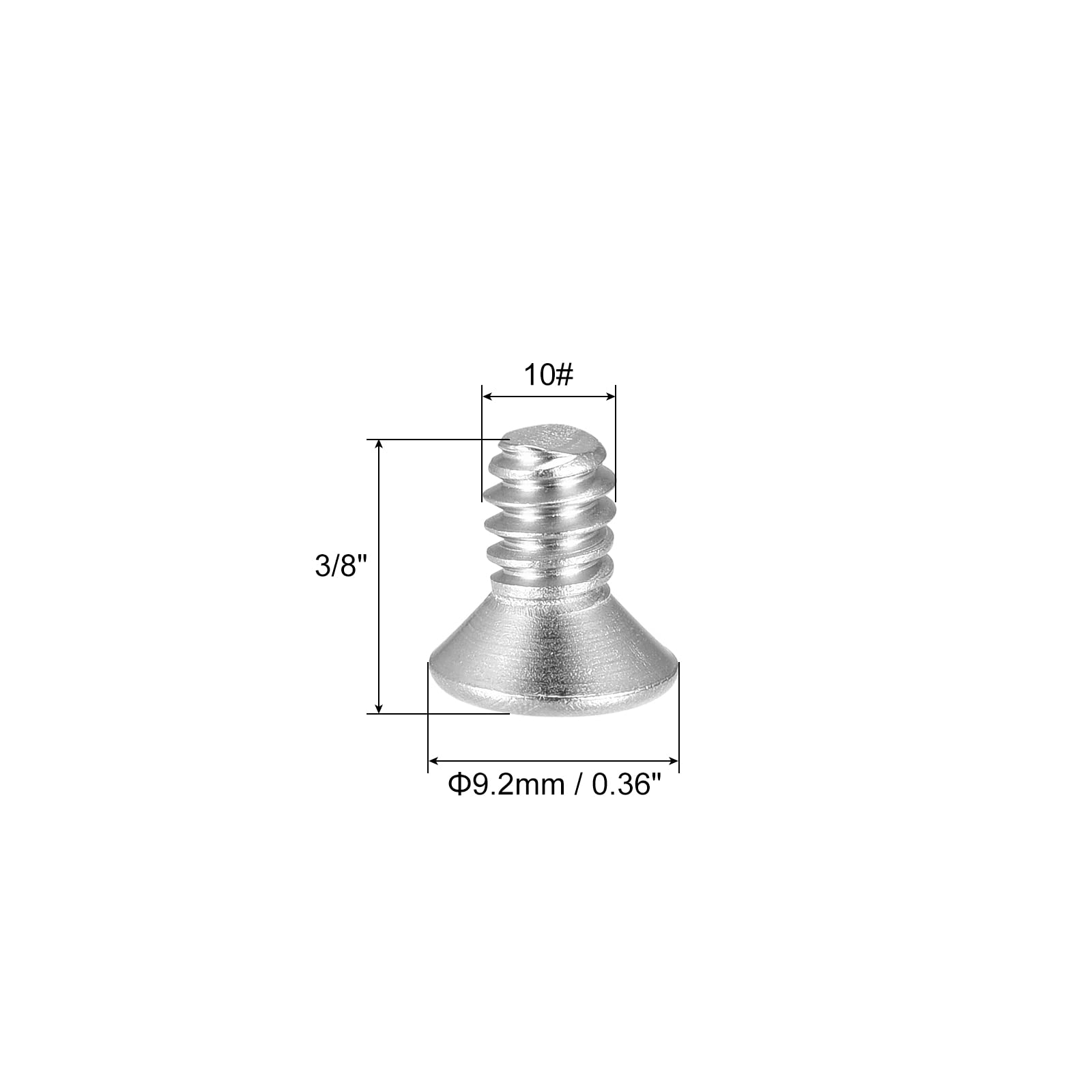 uxcell 10#-24x3/8" Flat Head Machine Screws Phillips 304 Stainless Steel Bolts 100pcs