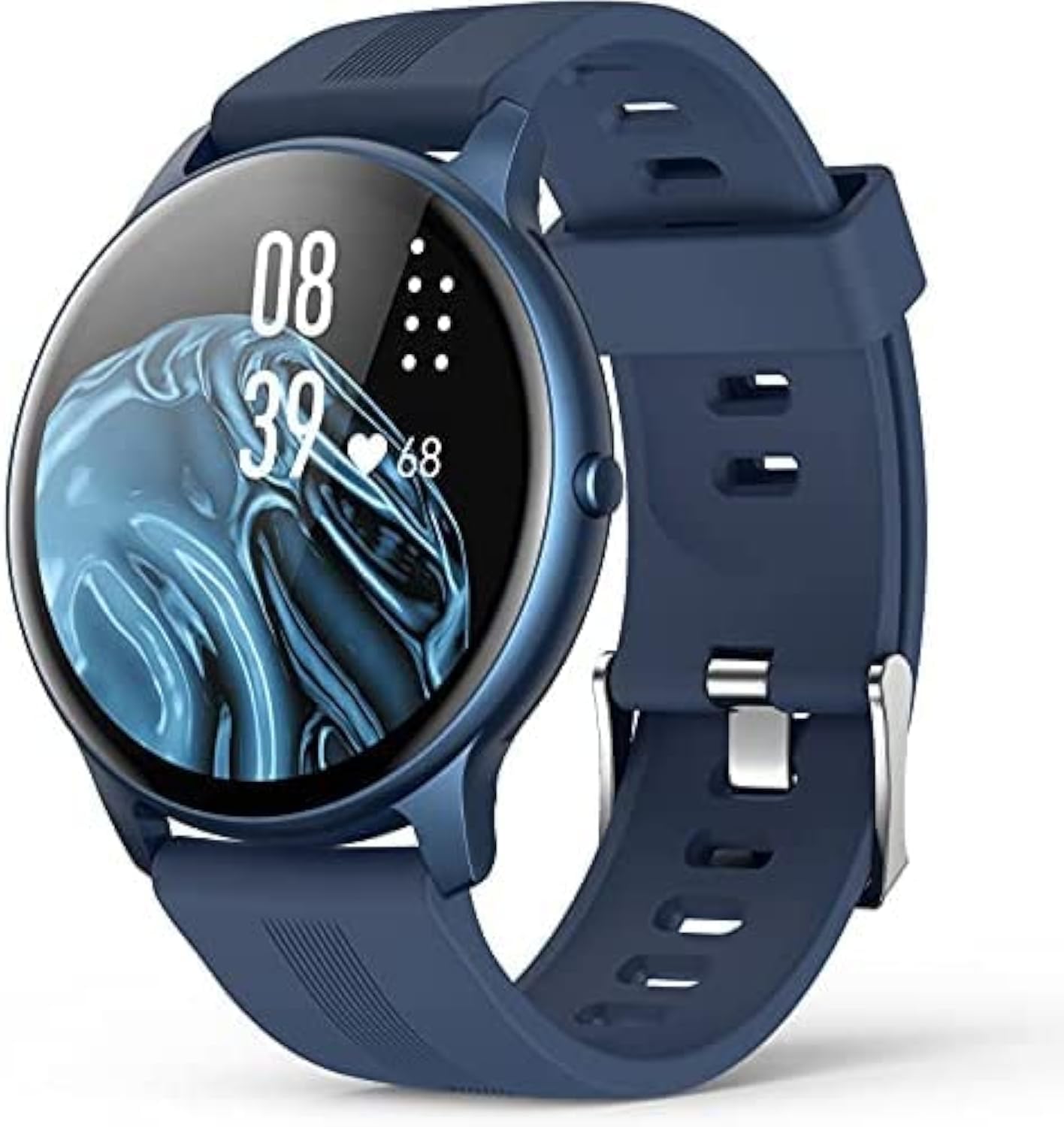 Smart Touch Smart Watch, Smartwatch for Men Women IP68 Waterproof Activity Tracker with Full Touch Color Screen Heart Rate Monitor Pedometer Sleep Monitor for Android and iOS Phones, Blue, LW11