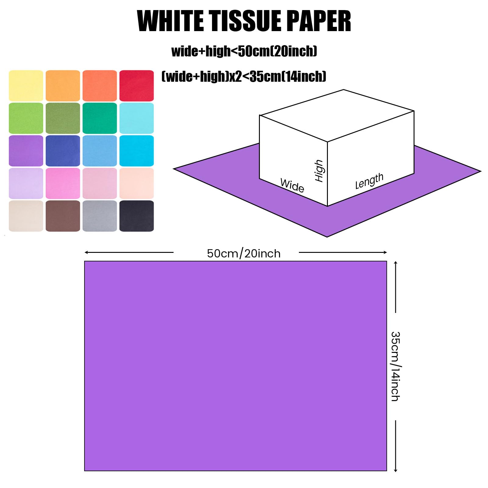Shindel 120 Sheets Colorful Tissue Paper, Tissue Paper Bulk 20x14 Inch Gift Wrapping Paper for DIY Crafts Gift Box Wrapping 20 Colors