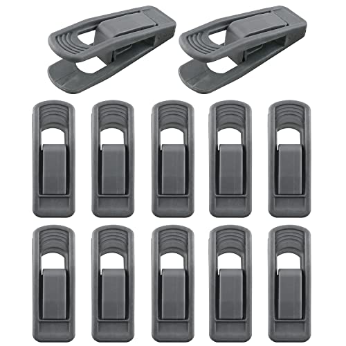 Multifunctional Clothes Clip ZZLZX 12PCS Grey Plastic Finger Clips for Hangers, Grey Pants Hanger Clips, Strong Pinch Grip Clips
