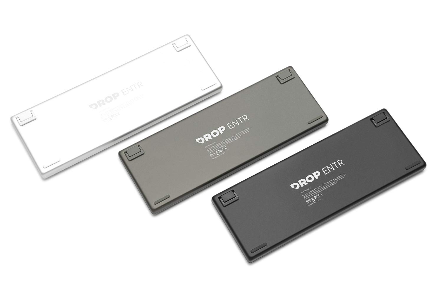 DROP ENTR Mechanical Keyboard — Tenkeyless Anodized Aluminum Case, Doubleshot Shine-Through PBT Keycaps, N-Key Rollover, USB-C, White Backlit LED, Tactile Switches (Green/Gray, Halo True)