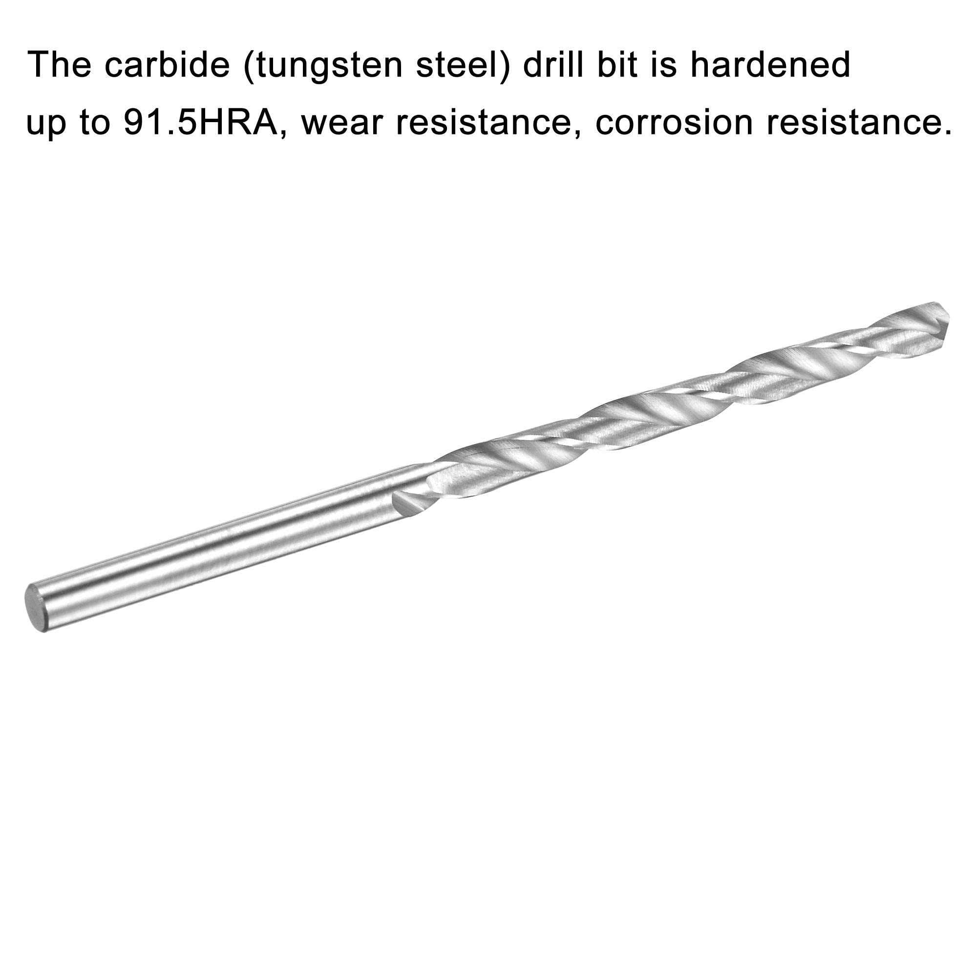 uxcell Carbide Twist Drill Bits 3mm, Metric Spiral Flutes Straight Shank Tungsten Steel Drilling Tool for Stainless Steel Alloy Metal