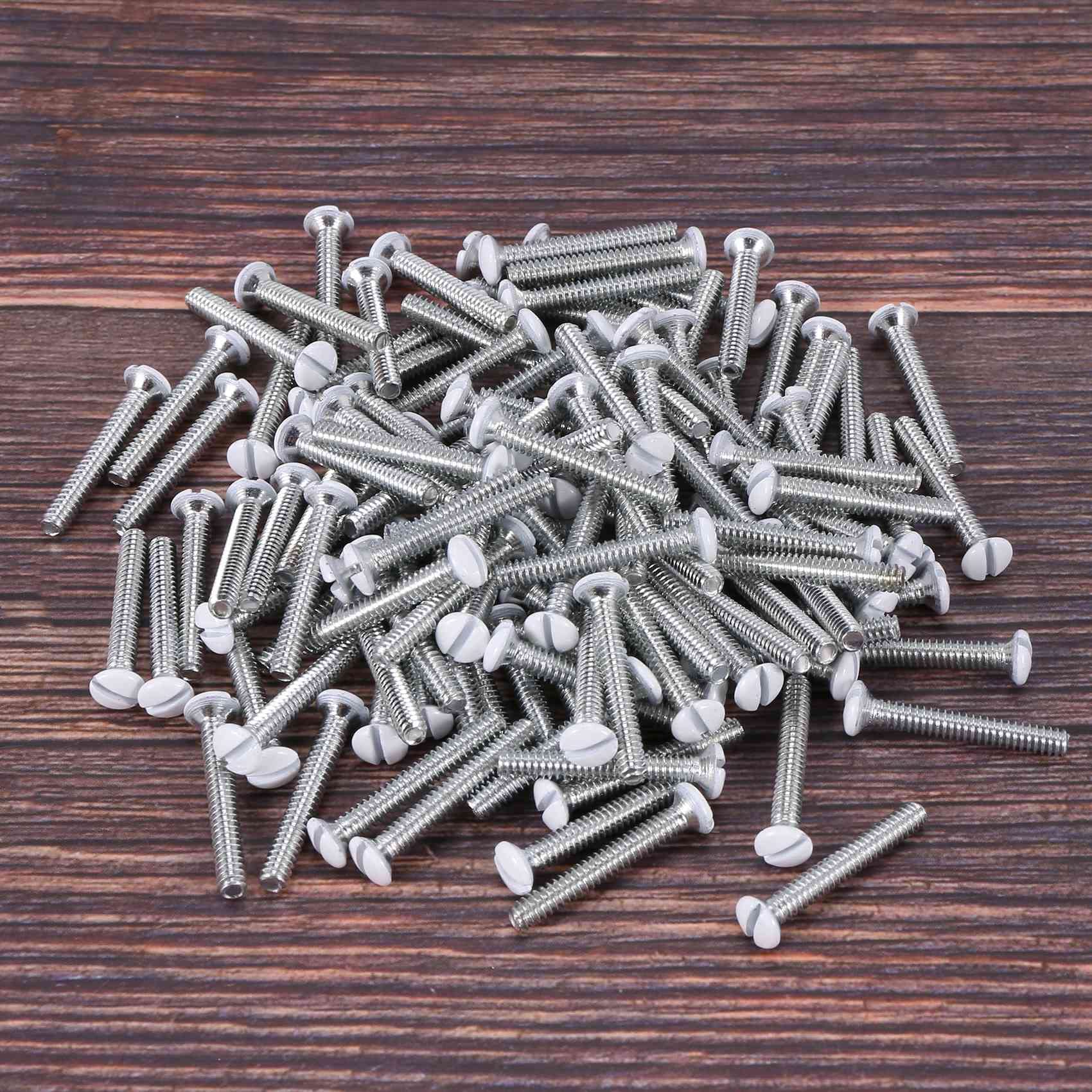 KVSERT 120 Pcs White Wall Plate Screws 1 Inch Long Slotted 6-32 Threads Switch Cover Screws Oval Head Milled Slot Screws Wall