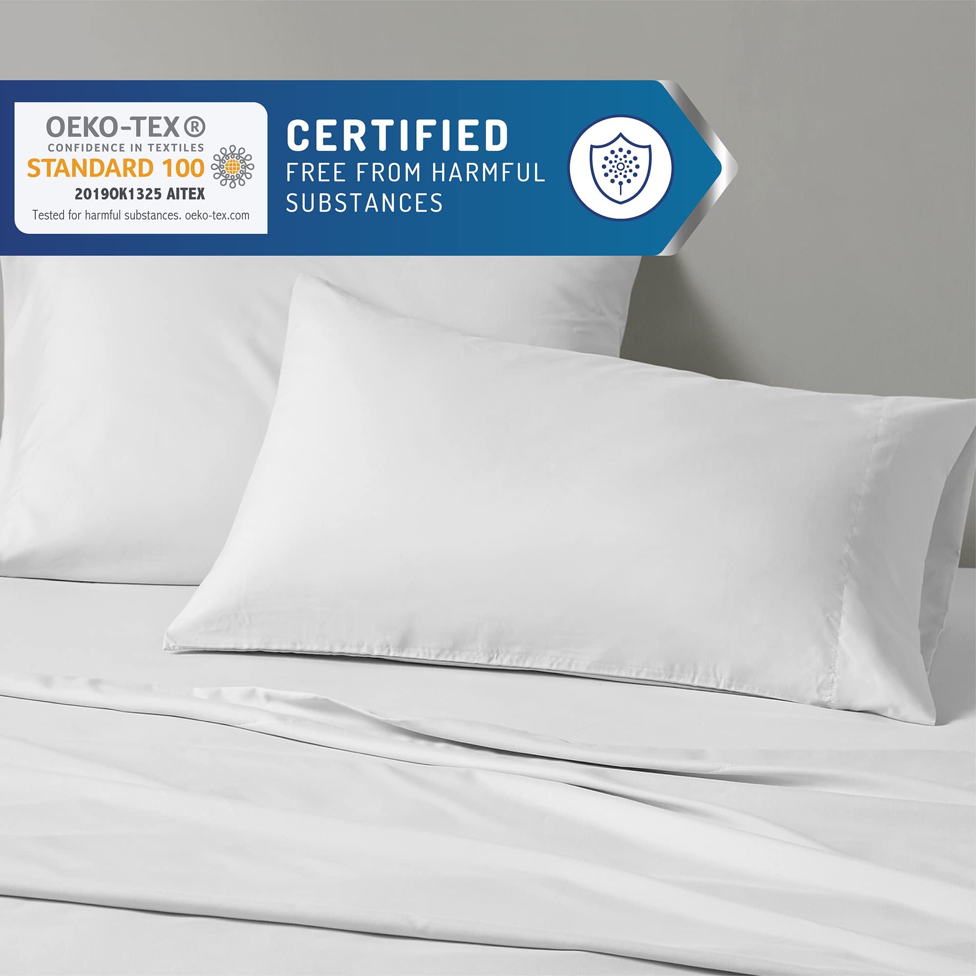 Degrees of Comfort Coolmax Cooling Sheets Set for Full Size Bed, Moisture Wicking for Night Sweats Best Comfort, Cool Sheets for Hot Sleepers During Warm Weather with Deep Pocket, White-4PC