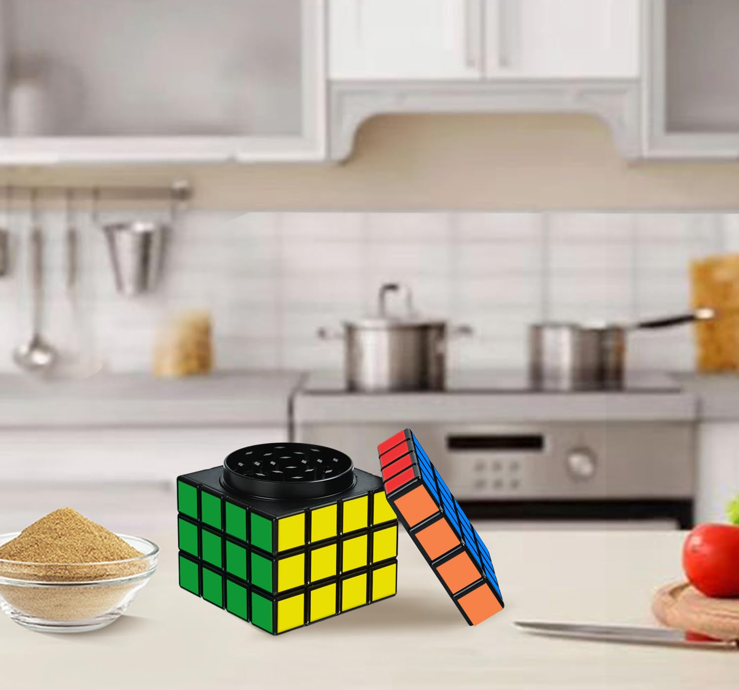 Kitchen Grinder for Cooking in Square, AVOTORY Grinder Aluminum and Zinc Meterial (Large 2.5" Square Multi-Color)