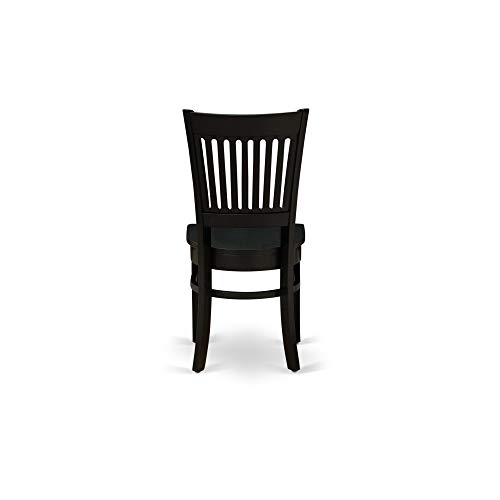 East West Furniture ANVA5-BLK-W 5 Piece Modern Dining Table Set Includes a Round Kitchen Table with Pedestal and 4 Dining Room Chairs, 36x36 Inch, Black