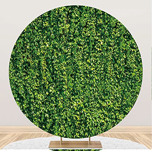 Renaiss 6x6ft Green Leaves Round Backdrop Covers for Photoshoot Man Woman Portrait Foliage Wall Circle Photography Background Wedding Baby Shower Newborn Birthday Party Decor Photo Booth Props
