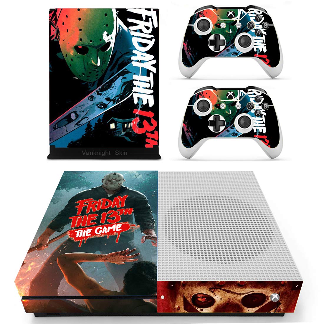 Decal Moments Xbox One S Console Skin Set Horror Vinyl Decal Sticker Wrap for Xbox One S Console Controllers