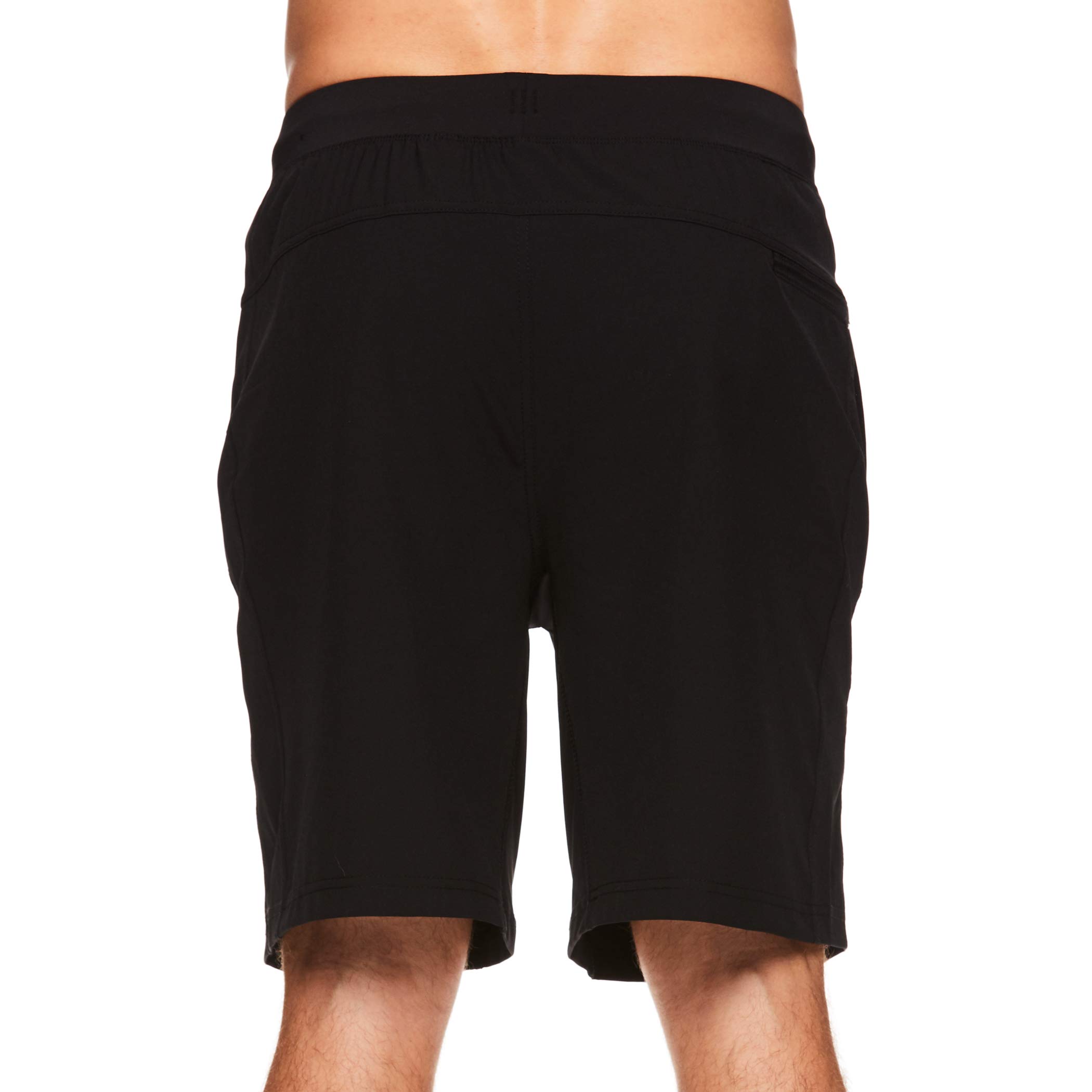 Gaiam Men's Yoga Shorts - Performance Heather Gym & Workout Short w/Pockets - Karma Black, Small