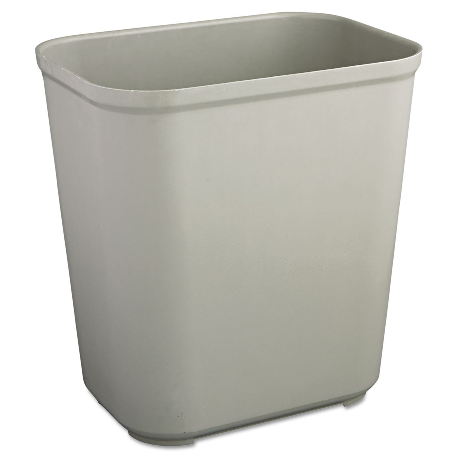 Rubbermaid 2543GRA Fire-Resistant Wastebasket, Rectangular, Fiberglass, 7gal, Gray
