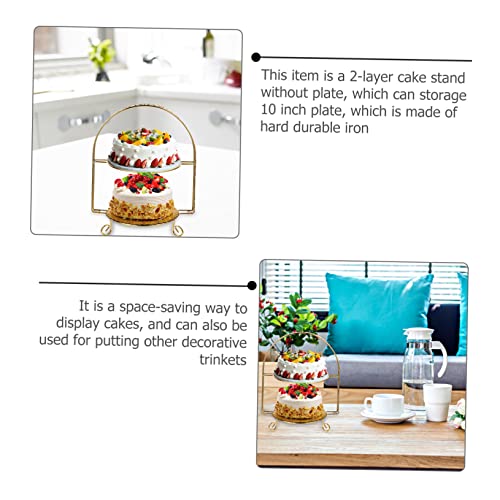 EXQUIMEUBLE Double Layer Cake Stand Muffin Stand Dessert Stand Holder Pastry Stand Birthday Cake Stand Cake Display Rack Dessert Display Plate Tea Party Serving Tray Desktop Iron Bracket