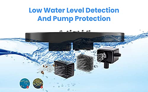 DoFida Solar fountain for bird bath w/ built-in 900mAh battery 6 x LED color light Complimentary 7 nozzle heads 3Watt solar panel