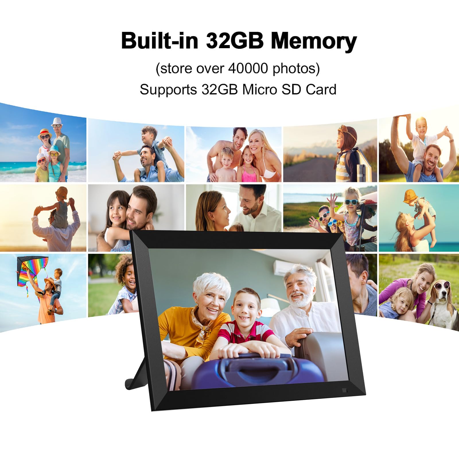 FRAMEO Smart Digital Photo Frame, 10.1 Inch WiFi Digital Picture Frame with IPS Touch Screen, Auto-Rotate, 16GB Storage, Easy to Share Photos or Videos via Frameo APP from Anywhere (Black)